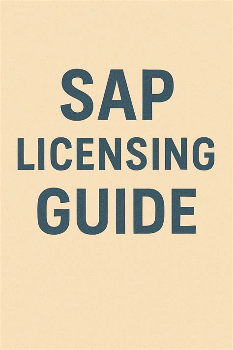 Sap Licensing Guide Licensing Guide