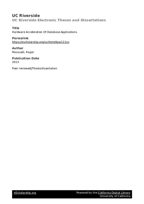 Pdf Hardware Acceleration Of Database Applications