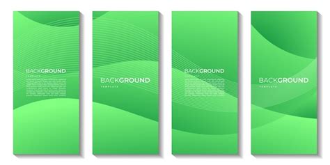 Premium Vector A Set Of Brochures Abstract Green Organic Colorful Background With Lines Vector