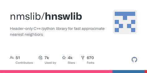 Github Nmslib Hnswlib Header Only C Python Library For Fast Approximate Nearest Neighbors