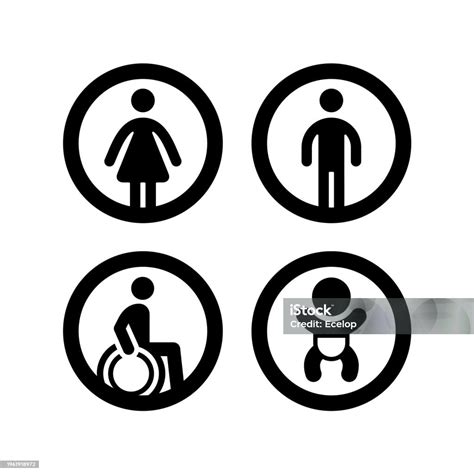 Restroom Pictograms Set Stock Illustration Download Image Now