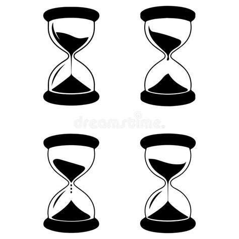 Illustration Set Of Vector Minimalistic Hourglass Stock Vector Illustration Of Elements Hour