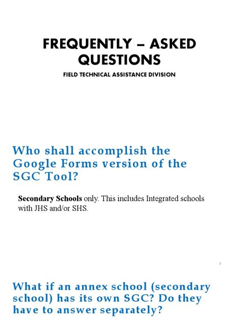 Frequently Asked Questions Sgc Functionality Assessment Tool Pdf Information Technology