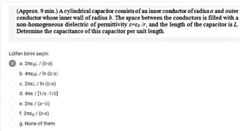 Approx 9 Min A Cylindrical Capacitor Consists Of An