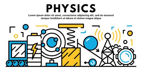 Physics Banner Outline Style Vector Art At Vecteezy