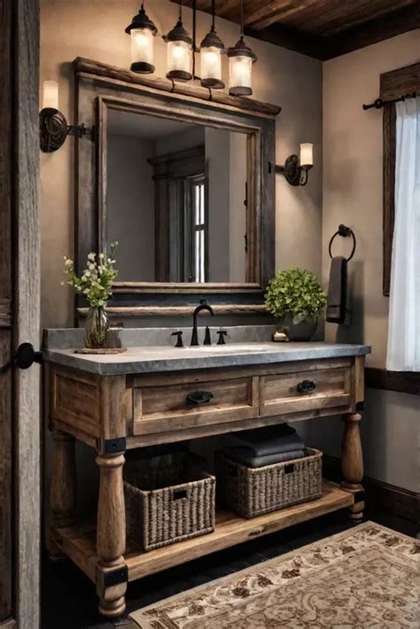 Rustic Bathroom Vanity Made Of Reclaimed Wood Rustic Bathrooms