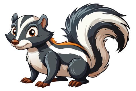 Funny Skunk Illustration Cartoons Clipart And Line Art Design On