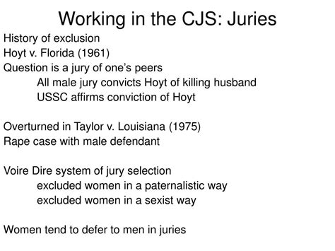 PPT Woman Work In The CJS PowerPoint Presentation Free Download ID