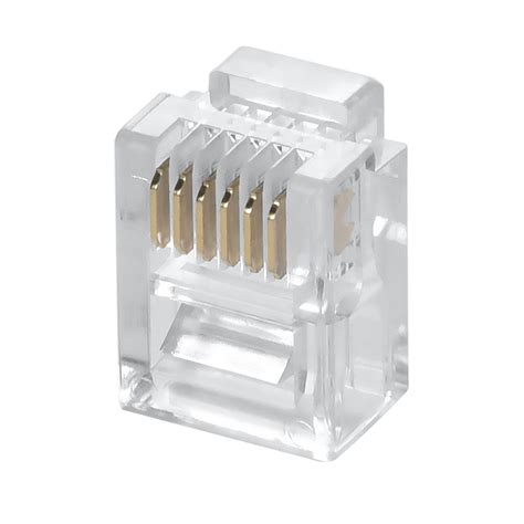 Rj12 Phonedata Crimp Plugs 6p6c Flat 100 Pcs