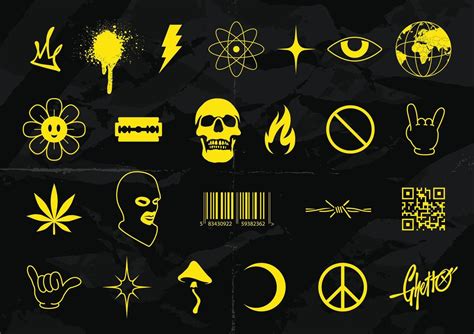 Acid Art Modern Design Elements Vector Set 40217221 Vector Art At Vecteezy