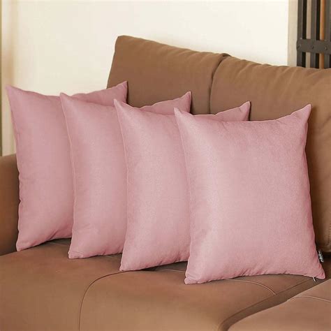 Mike And Co New York Decorative Farmhouse Light Pink 20 In X 20 In Square Solid Color Throw