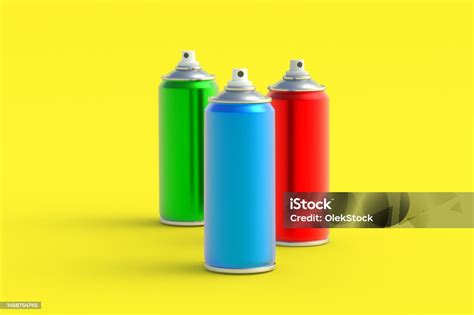 스프레이 페인트의 금속 캔 헤어 스프레이 또는 래커 소독제 분무기 개조 장비 에어로졸 용기의 가스 거리 예술을위한 도구 3d 렌더링 0명에 대한 스톡 사진 및 기타 이미지