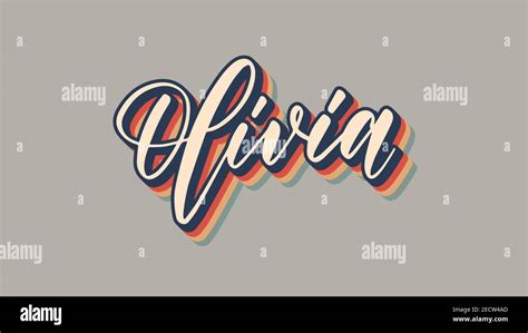 Olivia Name Vector Retro Colored Shadows Stock Vector Image And Art Alamy