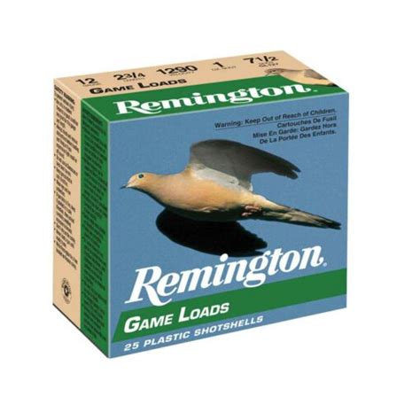 Remington Game Loads 12 Gauge 2 34in 75 1oz Upland Shotshells 25