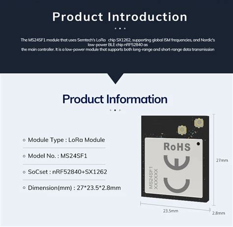 146dbm 35 Gpio Lora Nrf52840sx1262 Module 5km Long Range Pcbipex
