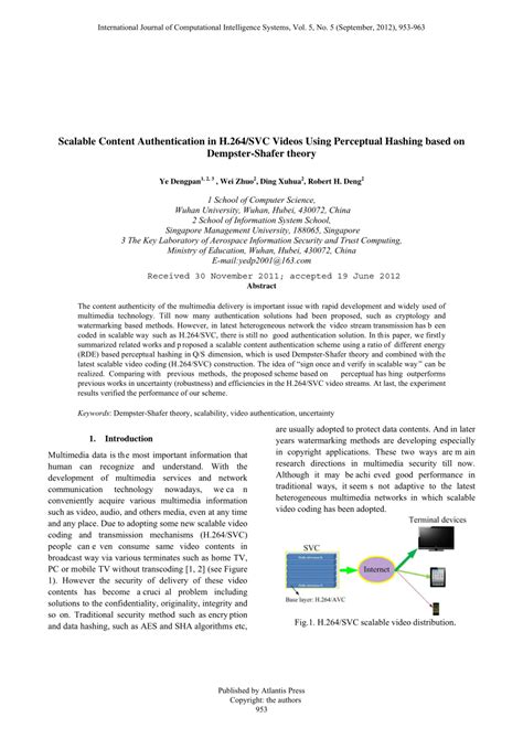 Pdf Scalable Content Authentication In H264svc Videos Using
