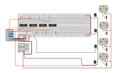 Circuit Design 4 Motores Tinkercad