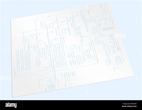 The Drawing Of A Schematic Electric Circuit Stock Photo Alamy