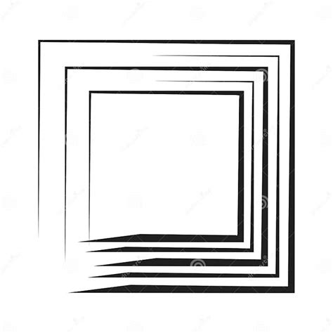 Concentric Square Element Square With Drawn Lines Vector Illustration Element Stock Vector