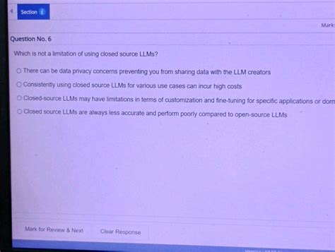 Section I Mark Question No 6 Which Is Not A StudyX
