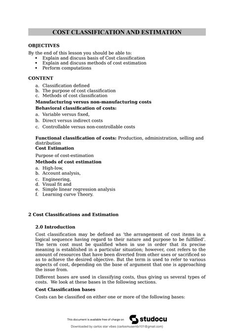 Solution Cost Classification And Estimation Studypool