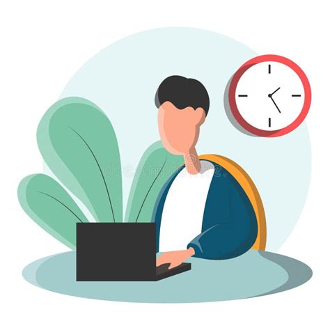 Cartoon Programmer Writes Code Workspace Concept Vector Stock Vector Illustration Of