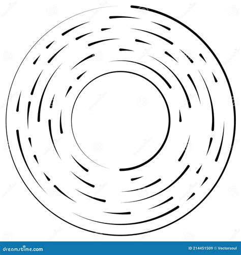 Segmented Circular Concentric Circle Element Stock Vector