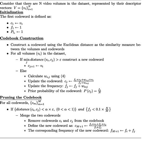 Codebook Construction And Pruning Procedure Download Scientific Diagram