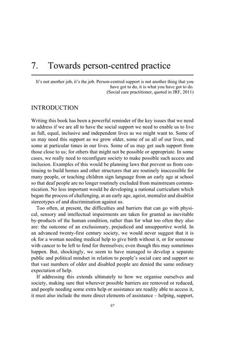Pdf Towards Person Centred Practice