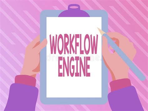 sign displaying workflow engine word for software application that