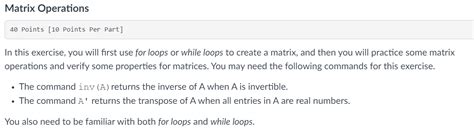 Solved Create Matrix B B Invb Create Matrix B B
