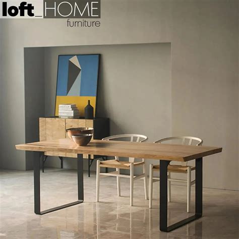 Industrial Pine Wood Dining Table U Shape Loft Home