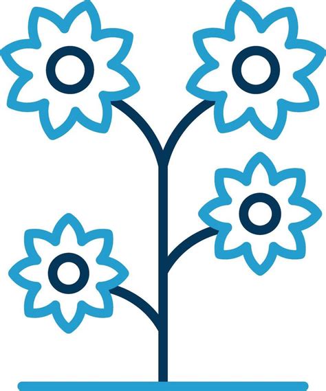 Flower Line Blue Two Color Icon 44189693 Vector Art At Vecteezy