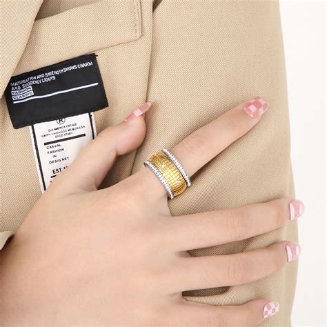 Badu Bg Пръстени с римски цифри от неръждаема стомана за жени Модна луксозна сватбена лента с