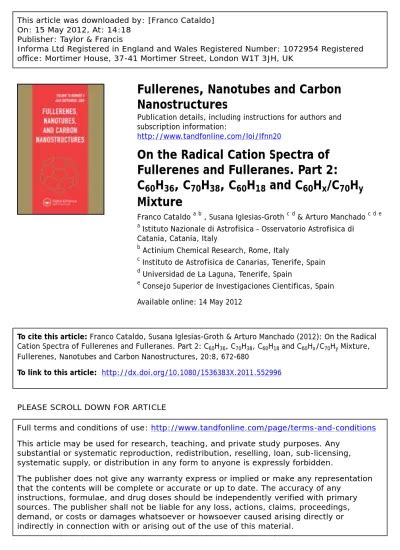 Fullerenes Nanotubes And Carbonnanostructures