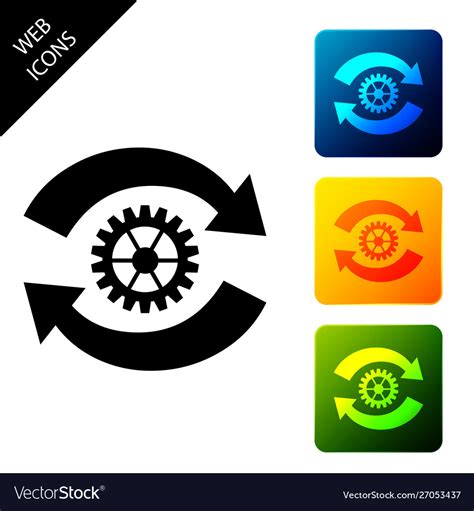 Gear And Arrows As Workflow Concept Icon Isolated Vector Image