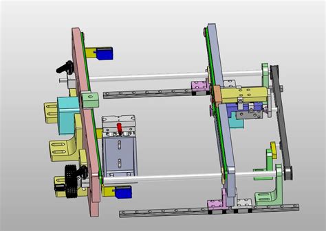 宽度手动调节皮带输送装置step模型图纸下载 懒石网