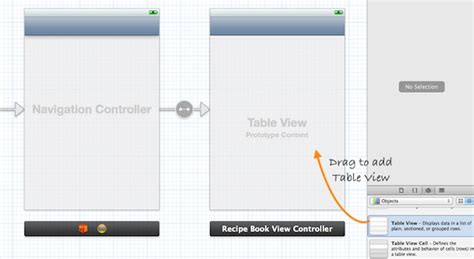 use storyboards to build navigation controller and table view