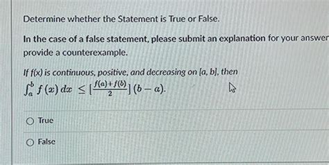 Solved Determine Whether The Statement Is True Or False In Chegg
