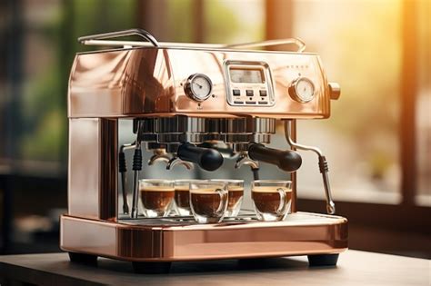 Premium Ai Image Professional Coffee Machine Closeup With Selective Focus