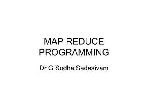 Map Reduce Programmingusing Hadoopappt