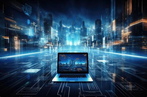 Premium Photo Abstract Futuristic Background Data Transfer Technology
