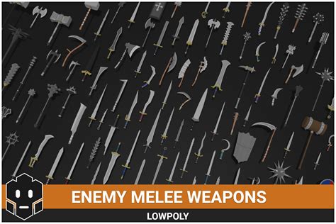 Lowpoly Enemy Melee Weapons 3d Weapons Unity Asset Store