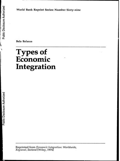 Types Of Economic Intergration Pdf Economic Integration Business