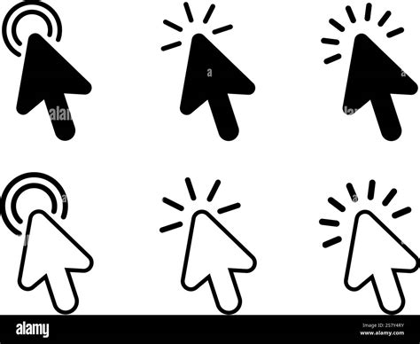 Cursor Icons Set Computer Mouse Click Cursor Arrow Icons Collection Pointer Cursor And