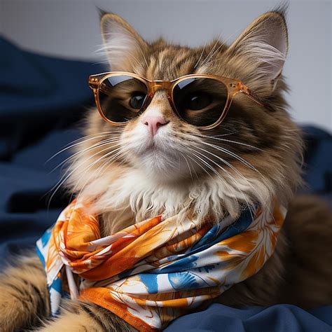 Premium Ai Image Handsome Cat Wearing Sunglasses