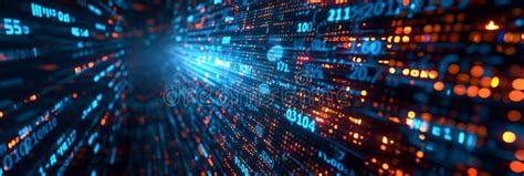 Dark Abstract Technology Background With Translucent Program Code Stock Photo Image Of