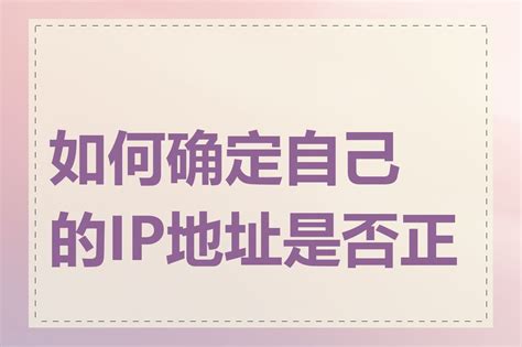 如何确定自己的ip地址是否正确