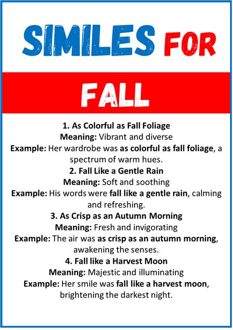 20 Best Similes For Fall With Meanings Examples EngDic