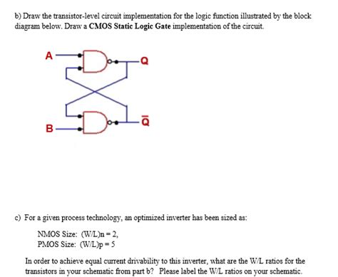 solved draw the transistor level circuit implementation for